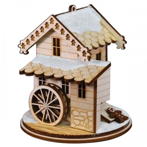 Ginger Cottages Wooden Ornament - Ginger Man Grist Mill